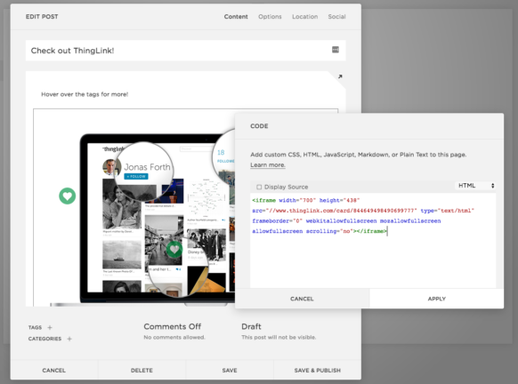 How To: Using ThingLink with Squarespace | ThingLink Blog